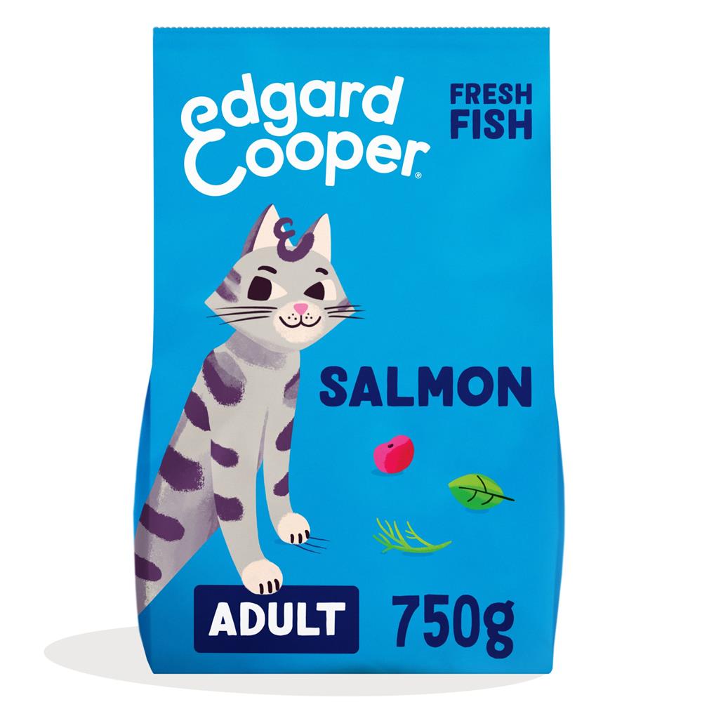 Edgard and Cooper Cat Dry Food - Adult Cat Kibble - Salmon 750g