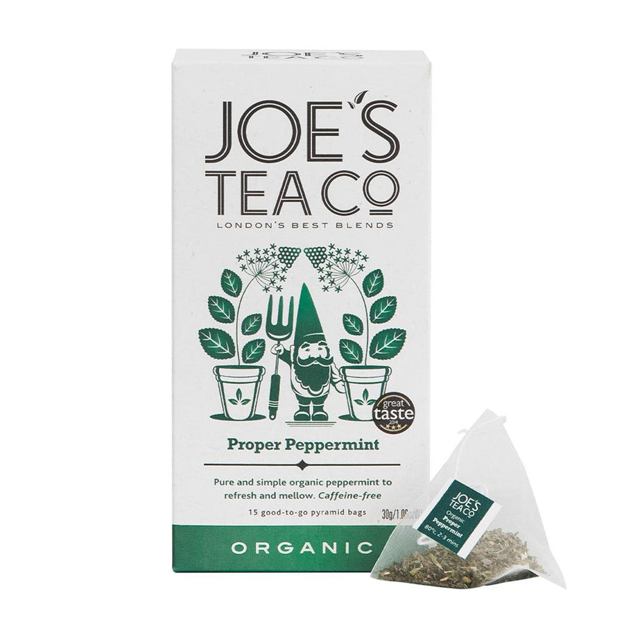 Joes Tea Company Proper Peppermint - 15 biodegradable pyramid bags