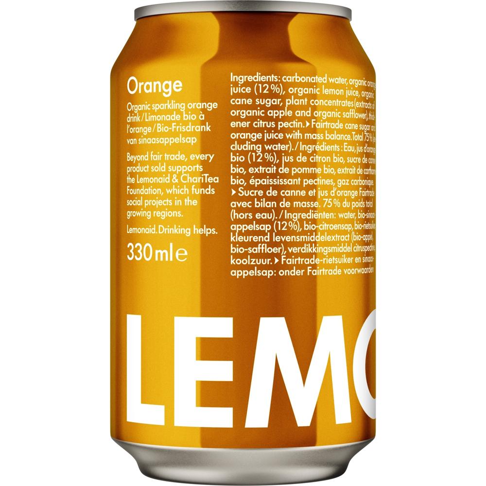 Lemonaid Orange Organic Soft Drink 330ml (Sold in multiple of 4)