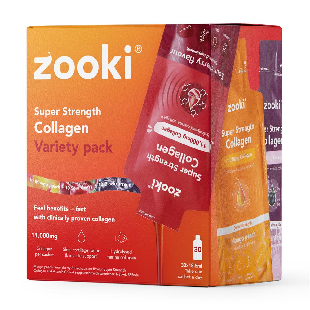 Zooki Super Strength Marine Collagen Variety Pack - 30x18.5ml sachets